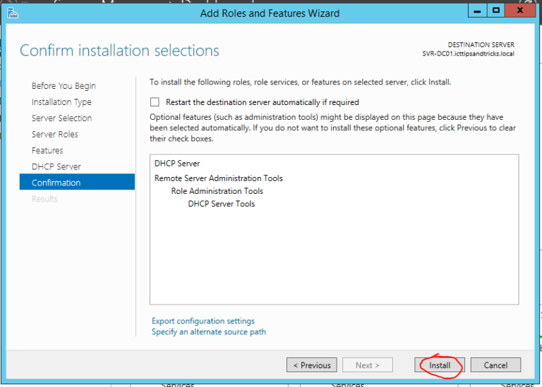 Windows Server 2012R2 DHCP Server inrichten