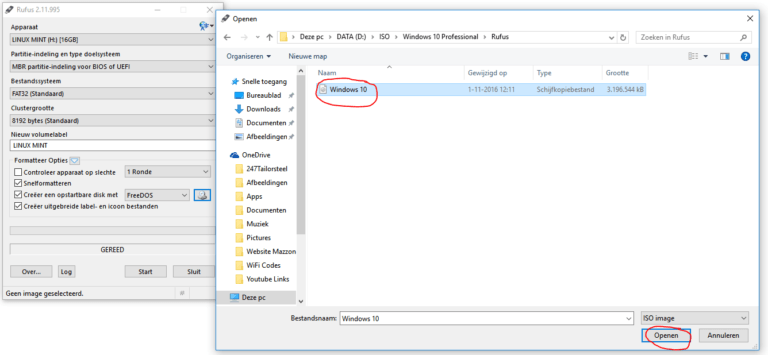 Windows to Go USB Stick maken met Rufus