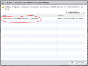 VMware : esx.problem.hyperthreading.unmitigated - ICT Tips and Tricks!